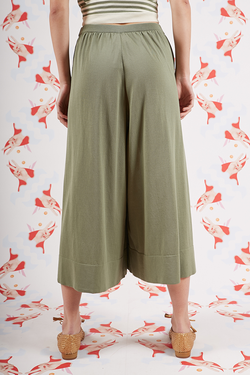 Shop Sartoria Vico Sage Green Knit Culottes | Wait and See