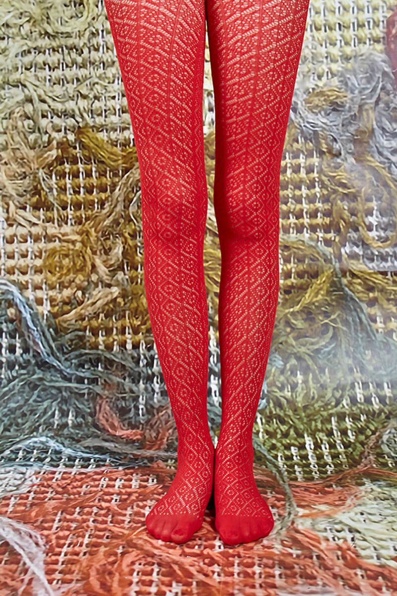 Red Crochet Tights Wait And See